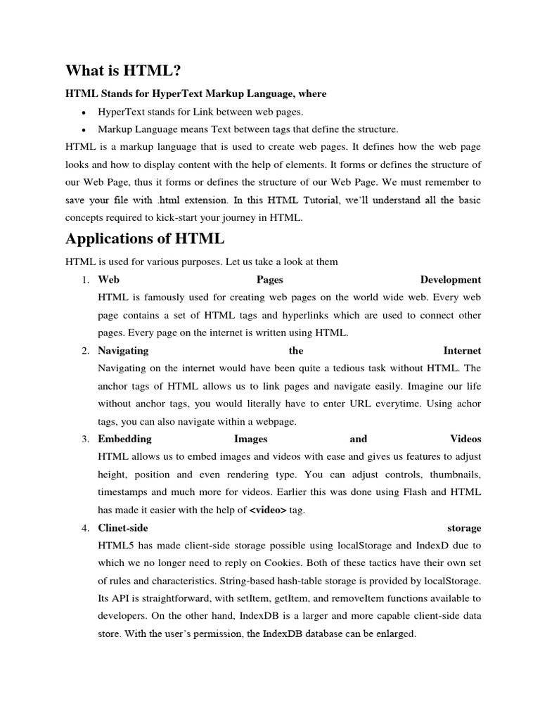 UNIT 5 | PDF | Html | Html Element