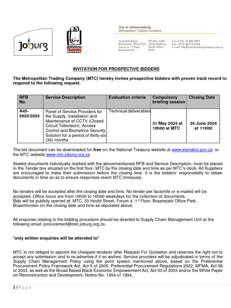 MTC-Tender-Document-CCTV-April-2024 | Download Free PDF | Taxes | Expense MTC-Tender-Document-CCTV-April-2024 | Download Free PDF | Taxes | Expense