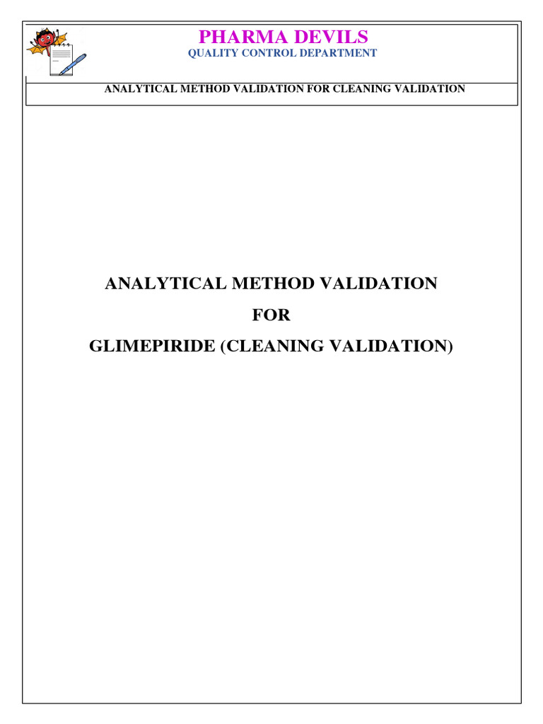 Analytical Method Validation for Cleaning Validation | PDF | Detection Limit | High Performance ...