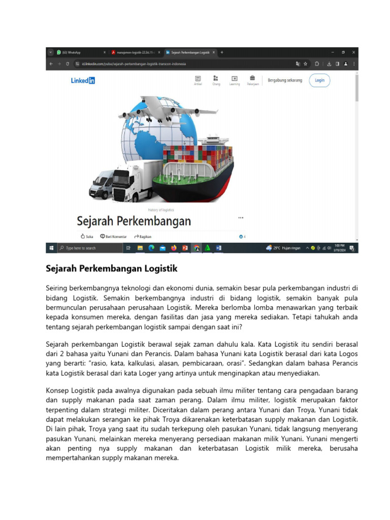 MATERI 01 MANAJEMEN LOGISTIK | PDF
