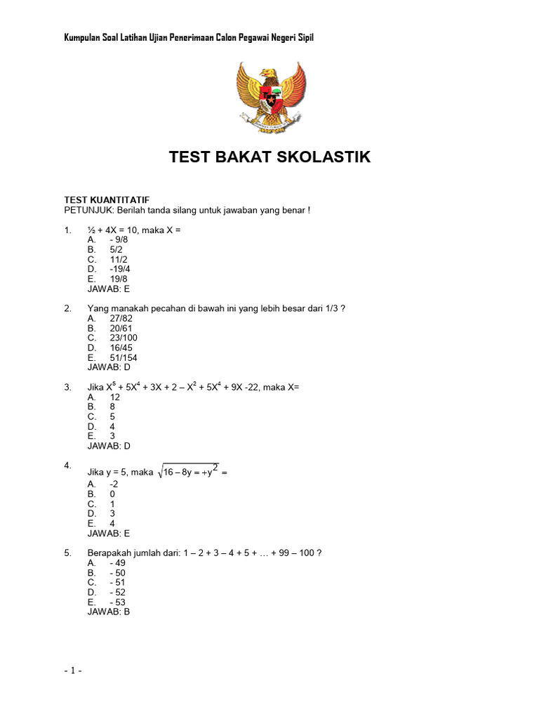 Kumpulan Soal CPNS TIU | PDF