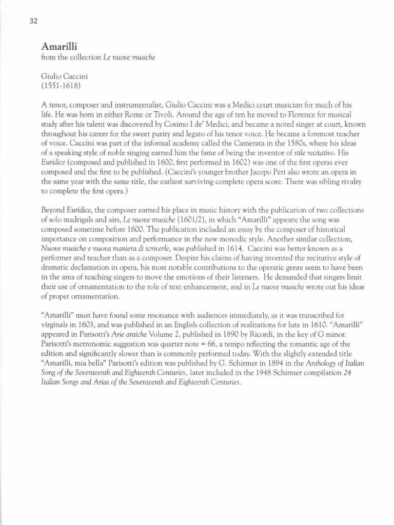 Amarilli, IPA | PDF