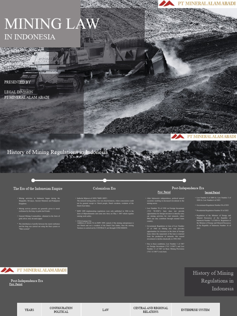 Mining Law Presentation - Final | PDF | Mining | Indonesia