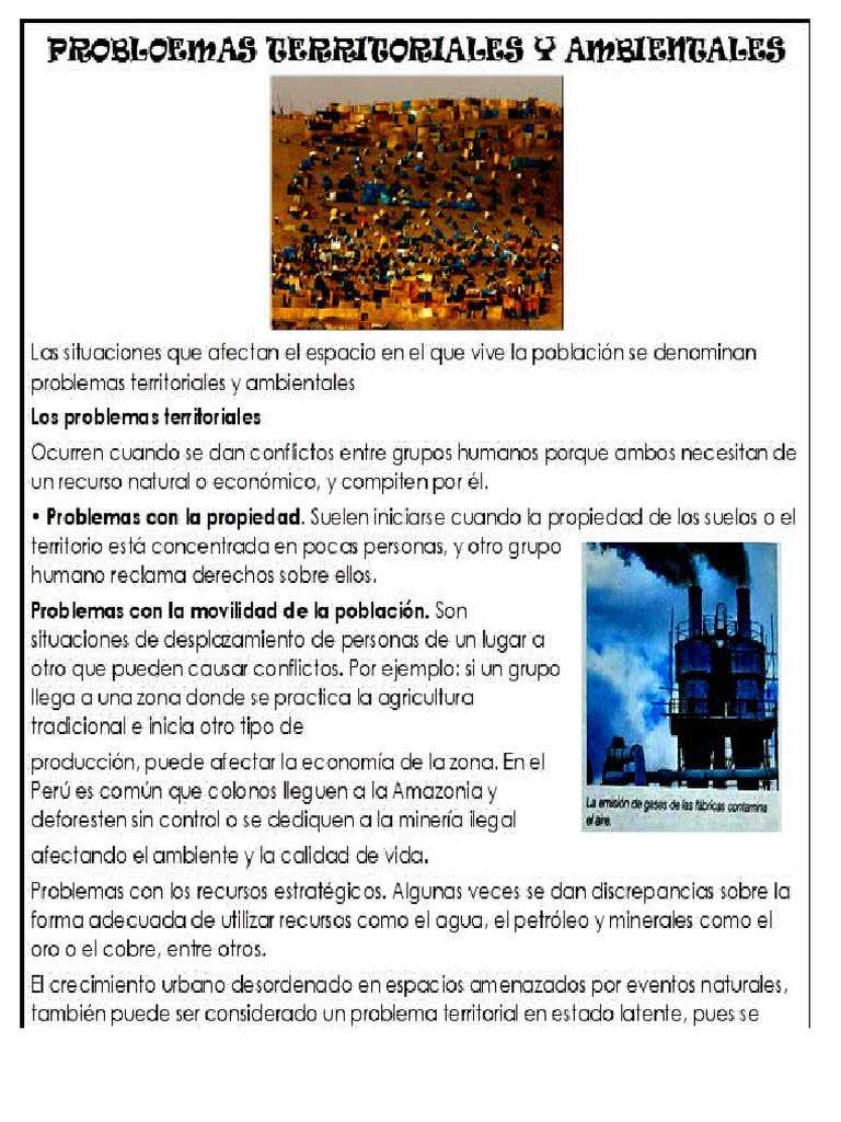 Ficha Problemas Territoriales | PDF