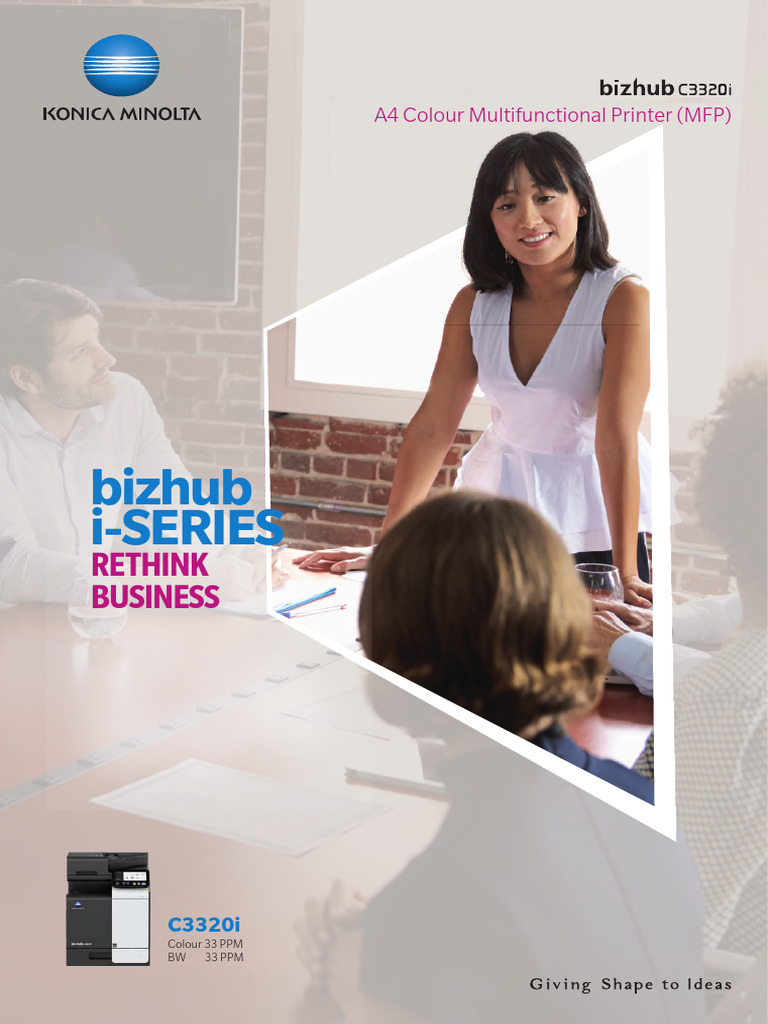 Konica Minolta Bizhub C3320i Datasheet | PDF | Fax | Mobile App