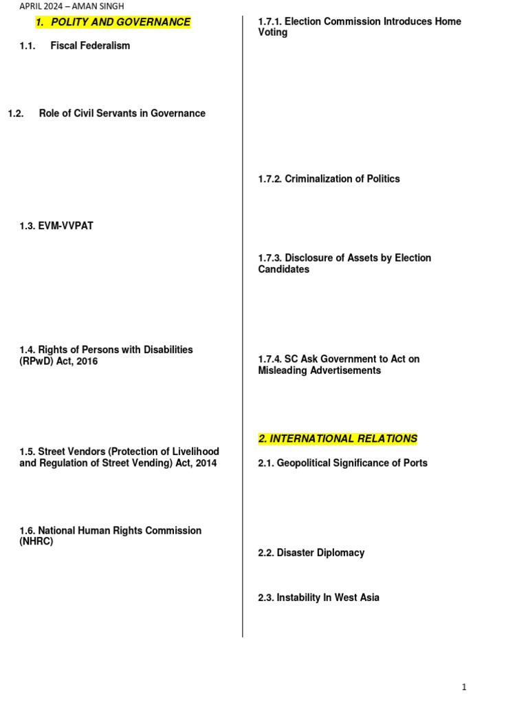 April 2024 Governance and Policy Insights | PDF | Economies