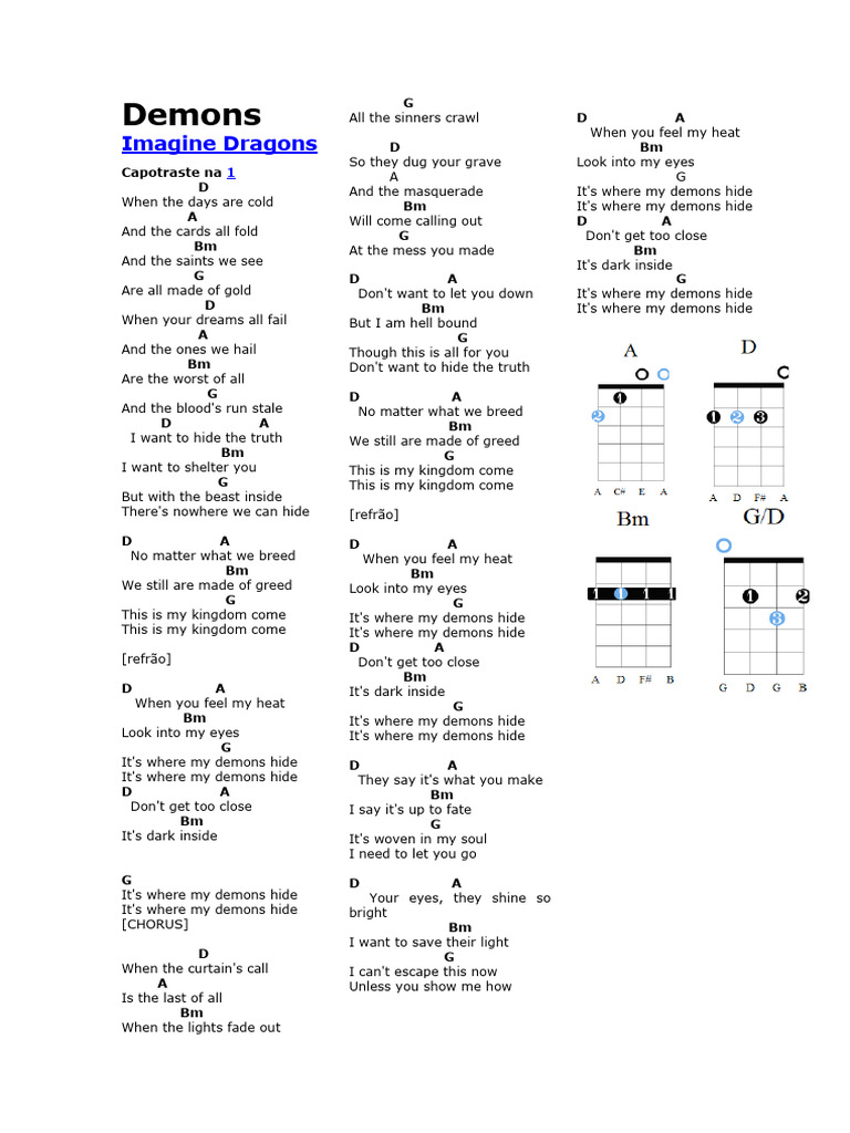 Demons - Ukulele | PDF | Religious Belief And Doctrine