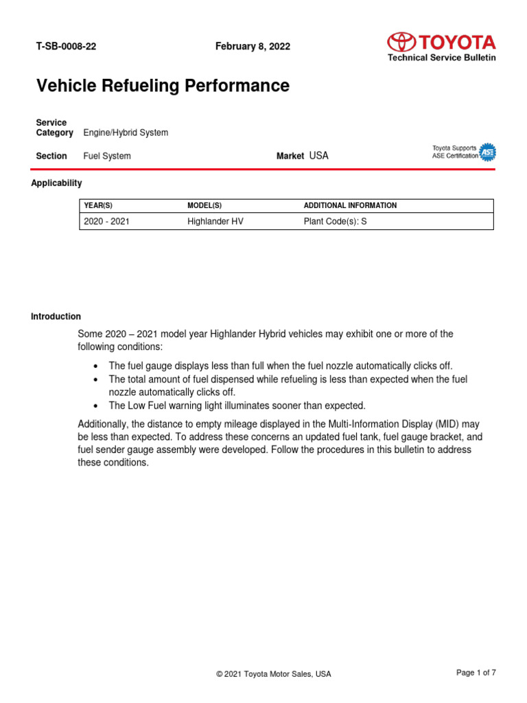Fuel Assemply Check | PDF | Filling Station | Hybrid Electric Vehicle
