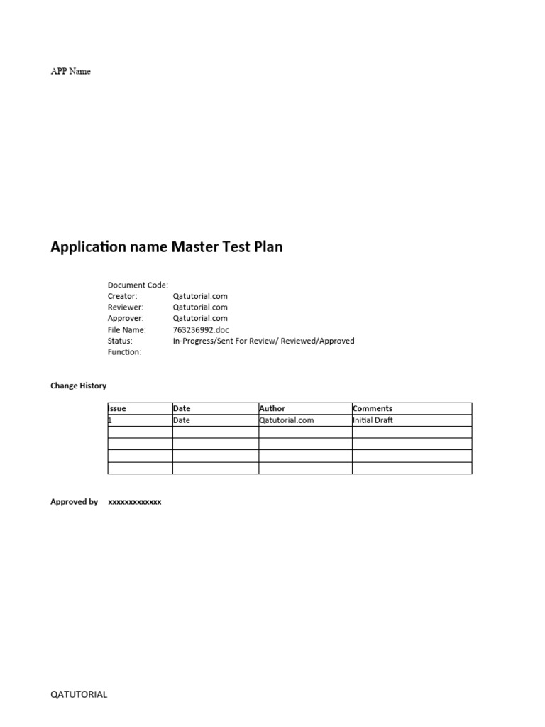 Master Test Plan for App Version Testing | PDF | Software Testing ...