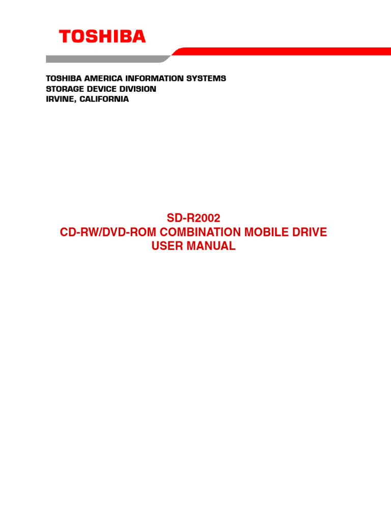 SD-R2002 Cd-Rw/Dvd-Rom Combination Mobile Drive User Manual | PDF | Cd ...