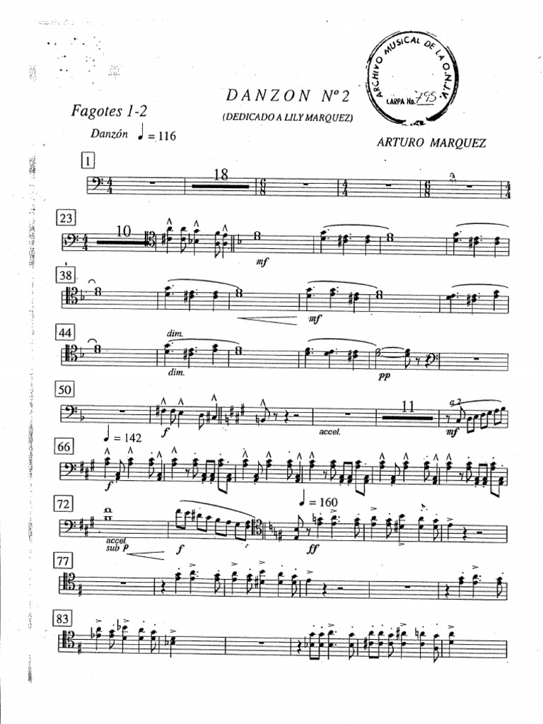Danzon N 2 de Marquez Basson 1 Et 2 | PDF
