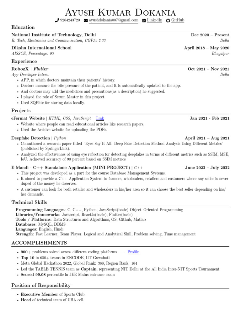 Ayush Resume | Download Free PDF | Databases | Computer Programming Ayush Resume | Download Free PDF | Databases | Computer Programming