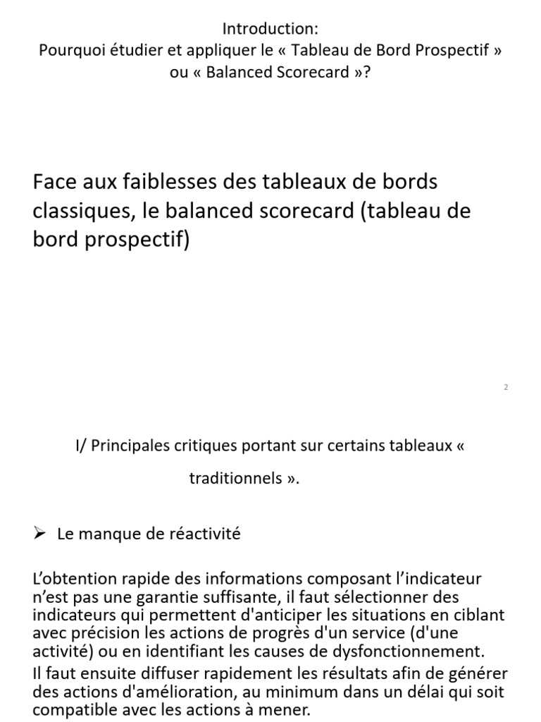 Définition du Balanced Scorecard | PDF | Affaires