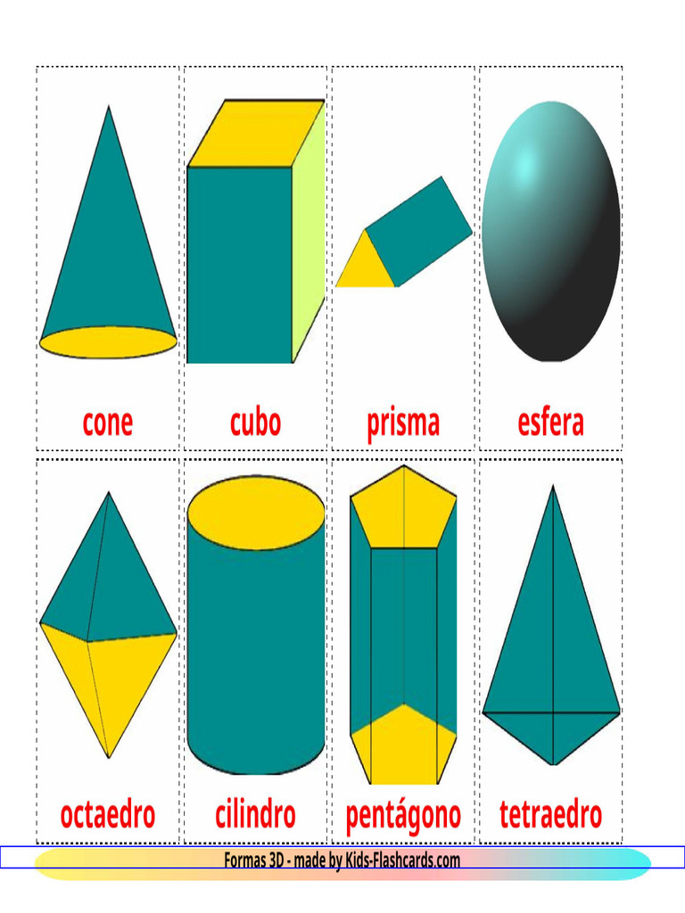Free 3D Shapes Flashcards in Portuguese | PDF