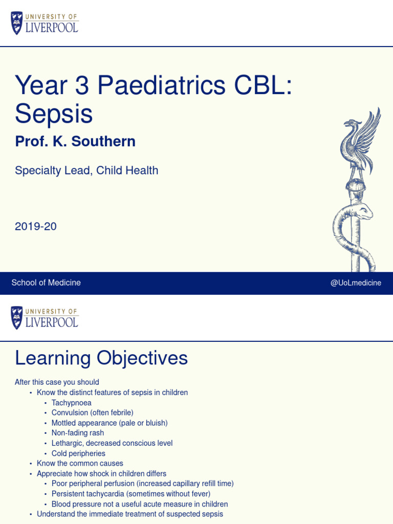 Y3 Paed CBL - Sepsis | PDF
