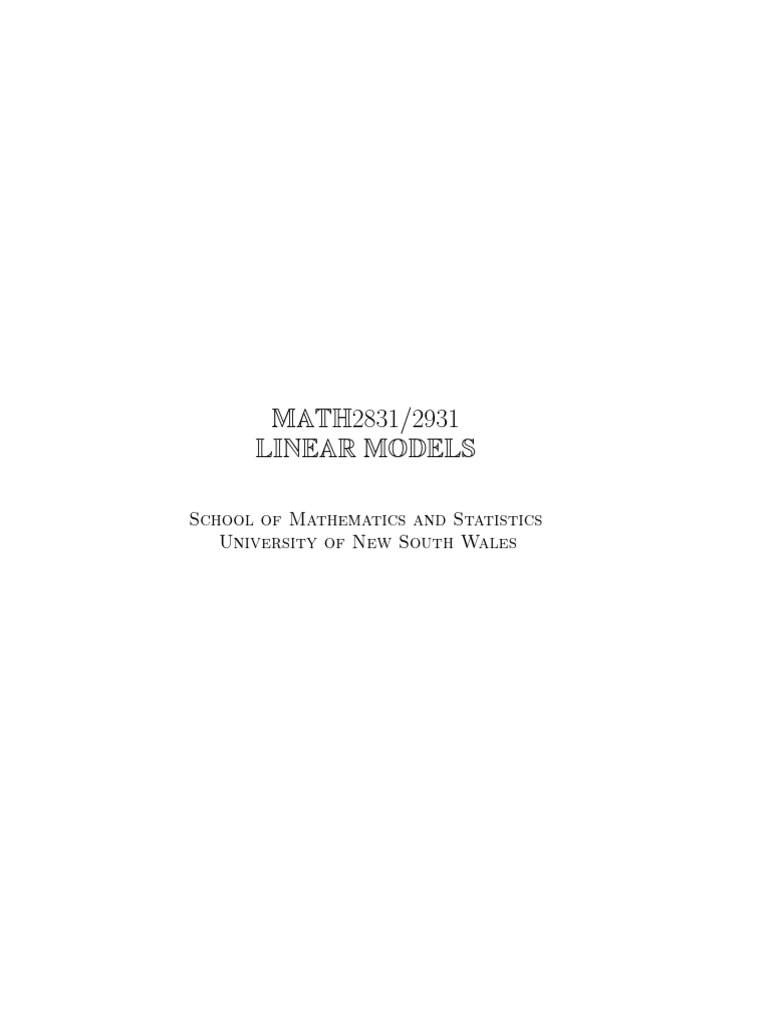 Math2831 Course Pack | PDF | Ordinary Least Squares | Regression Analysis