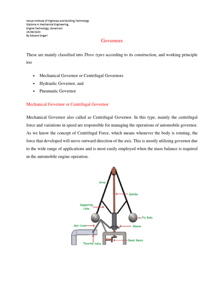 Governors | PDF | Throttle | Vehicle Parts
