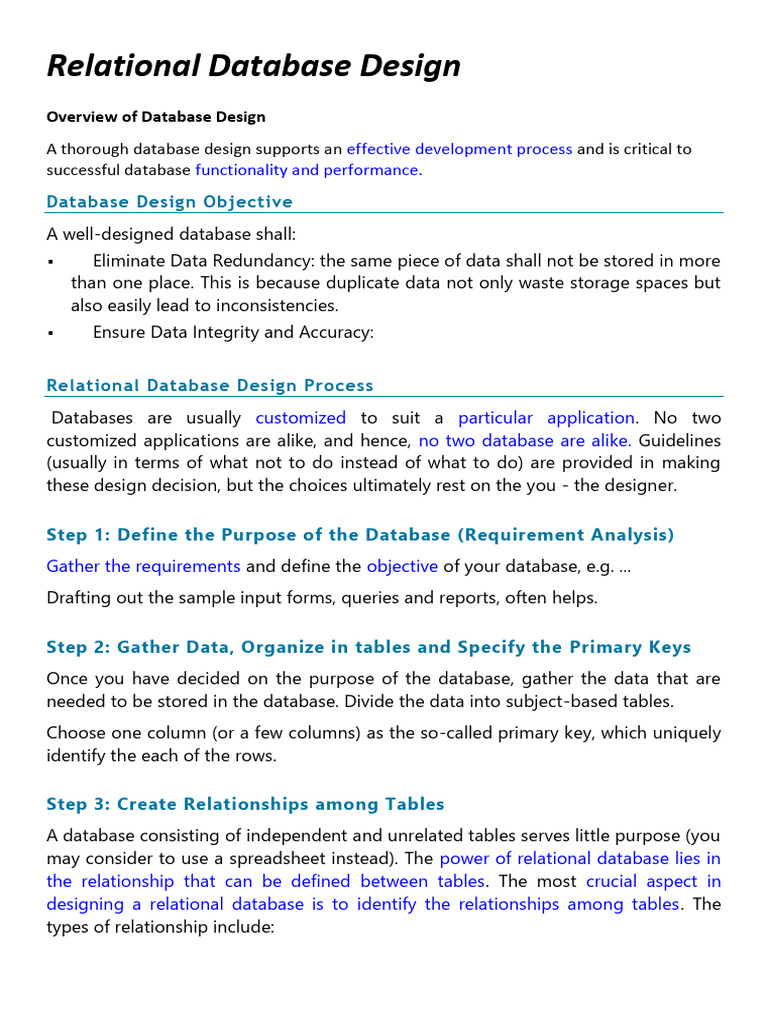 Relational Database Design (1) | PDF | Databases | Database Design