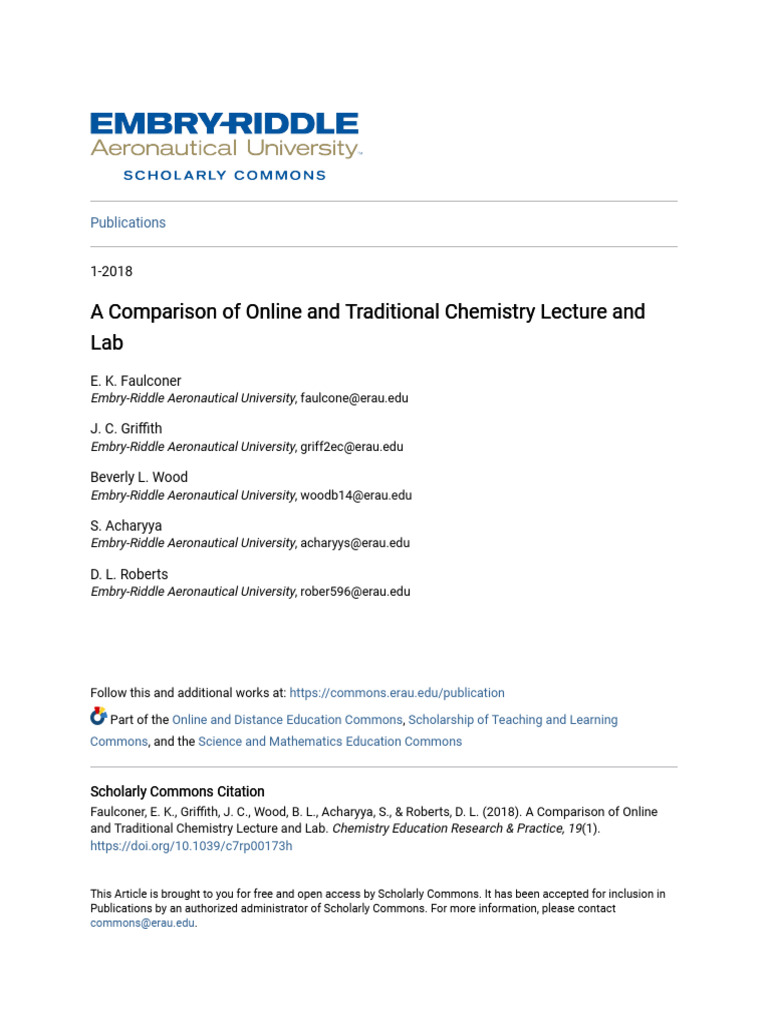 Online vs Traditional Chemistry Courses | PDF | Educational Technology ...