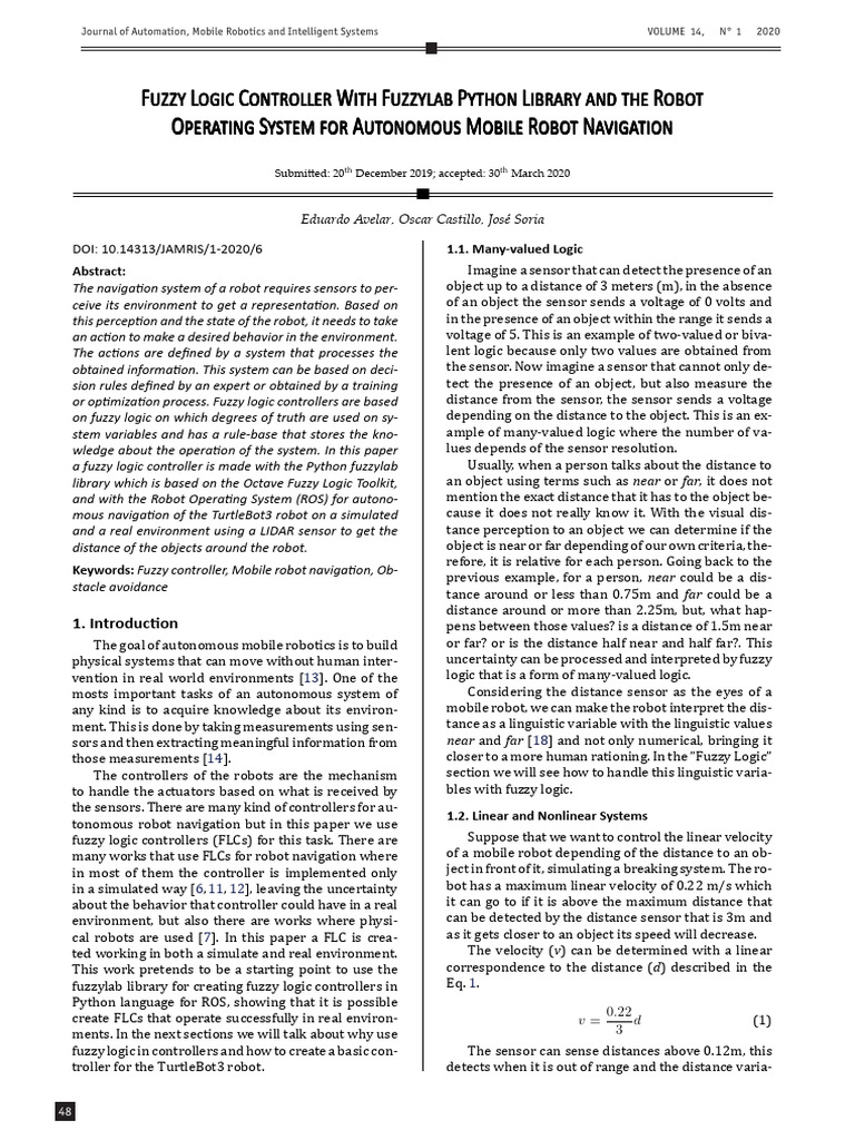 Fuzzy Logic for Robot Navigation | PDF | Fuzzy Logic | Robotics