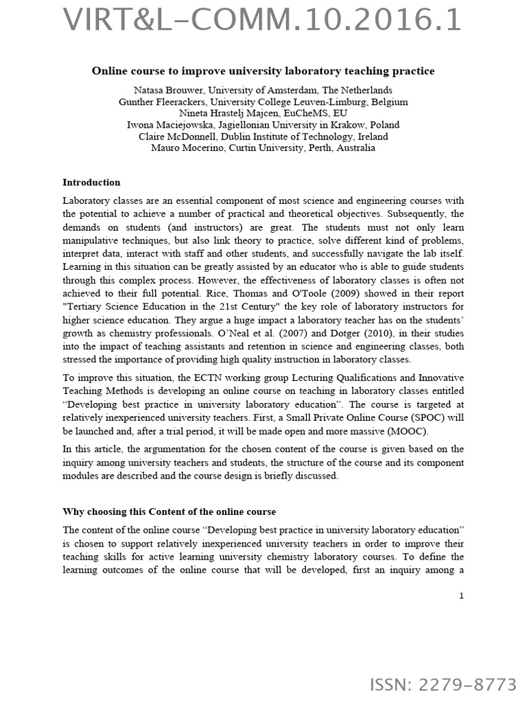 Online Course To Improve University Labo | PDF | Educational Technology ...