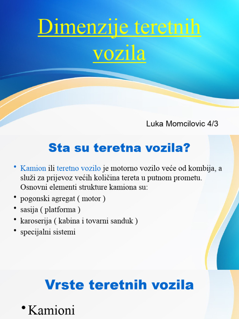 Dimenzije teretnih vozila | PDF