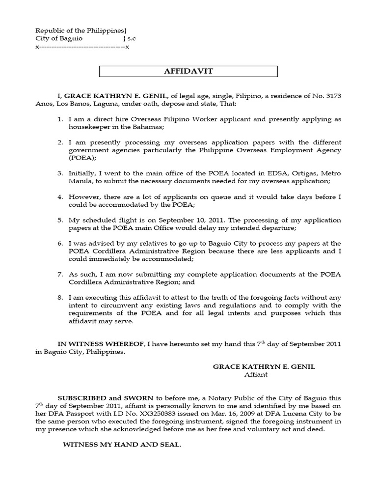 Affidavit Genil | PDF | Affidavit | Philippines