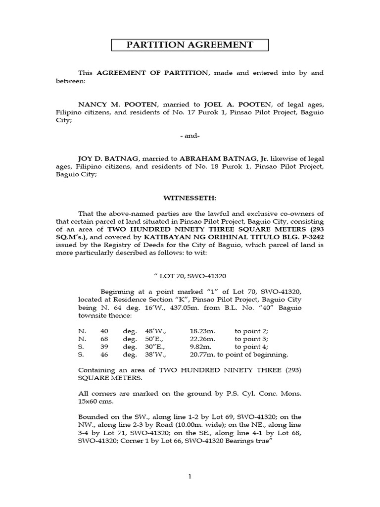Deed of Partition | PDF | Property Law | Justice