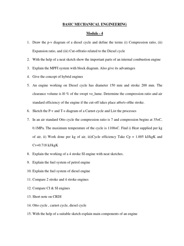 Module 4 Bme | Download Free PDF | Internal Combustion Engine | Diesel Engine