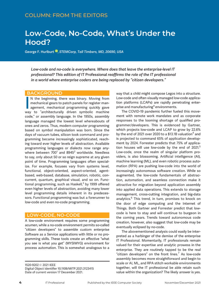 Low-Code No-Code Whats Under The Hood | PDF | Computer Programming ...