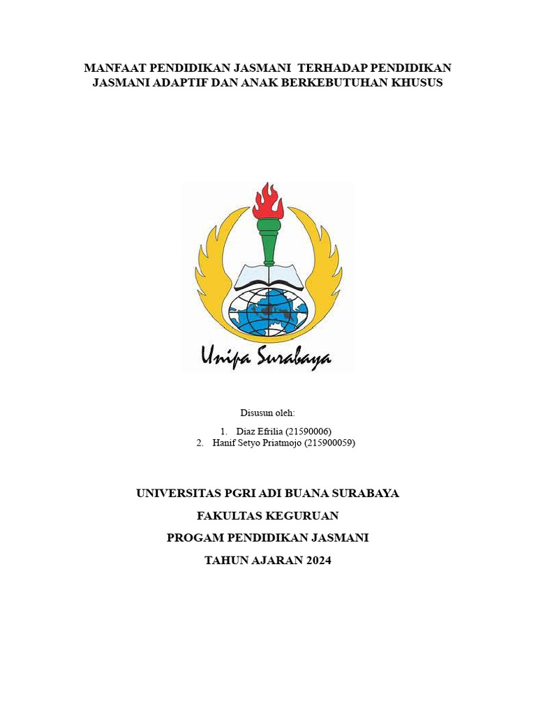Manfaat Pendidikan Jasmani Adaptif | PDF