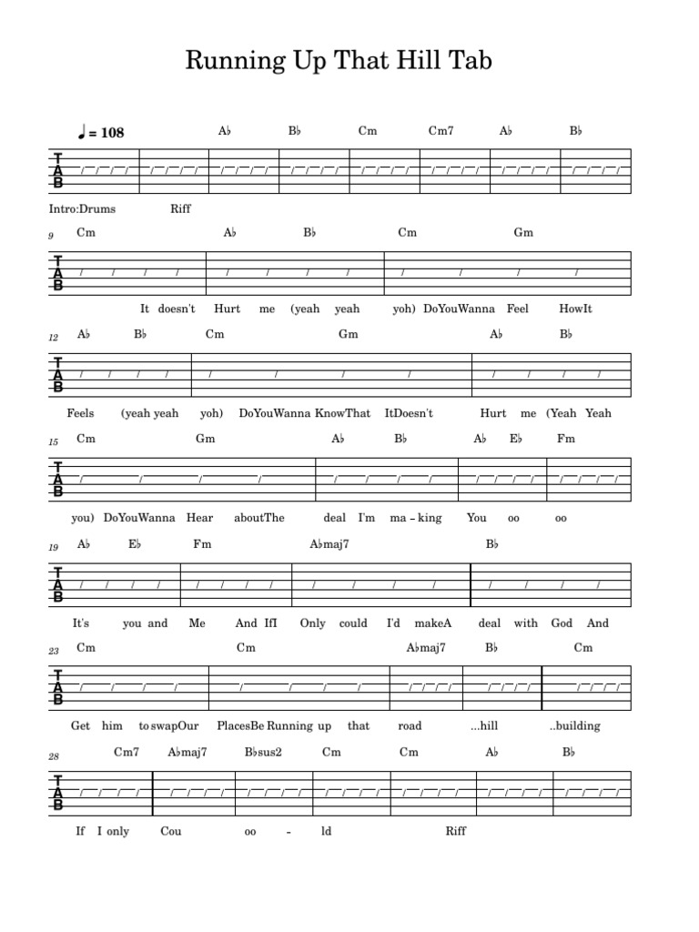 Running Up That Hill Tab | PDF