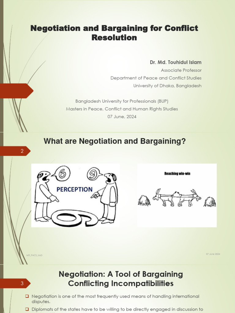 MPCHRS - Lecture 2 - Negotiation & Bargaining For Conflict Resolution | PDF | Negotiation ...