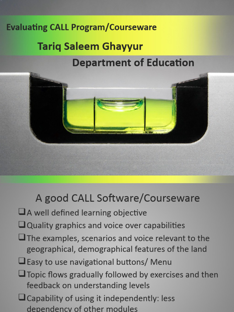 Evaluating CALL Program Courseware | PDF