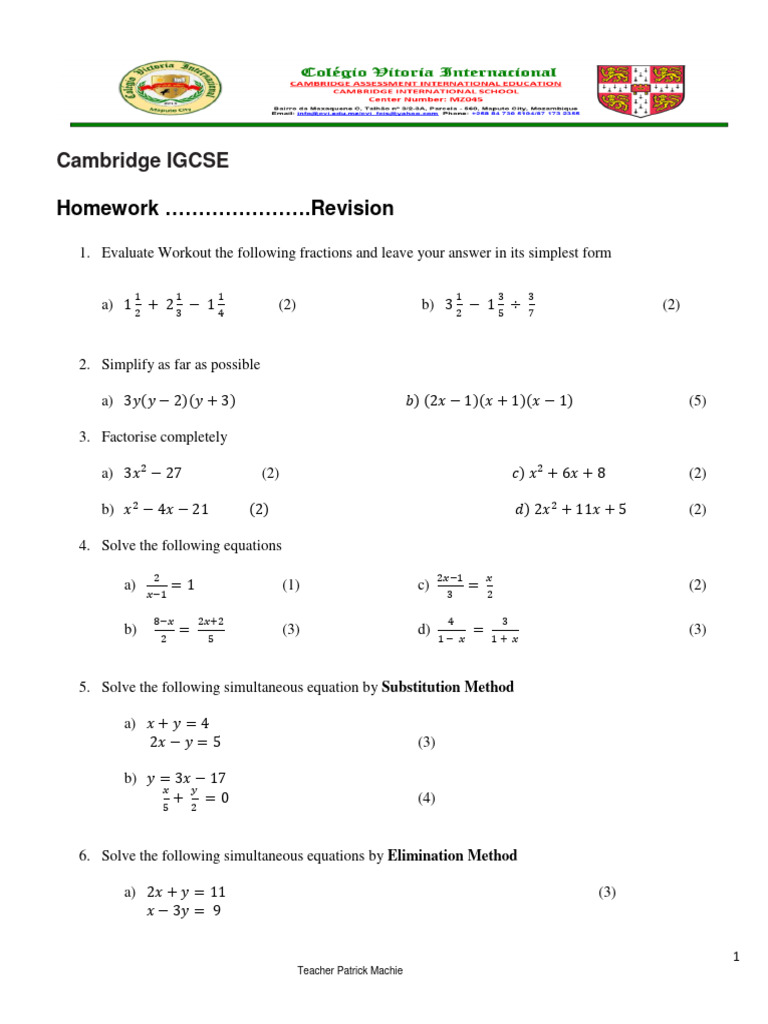 Revision Home work 1 | PDF | Mathematical Objects | Mathematics