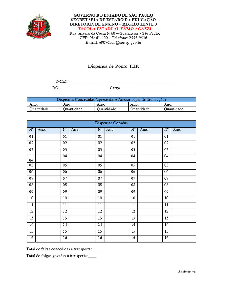 Modelo Dispensa TRE | PDF