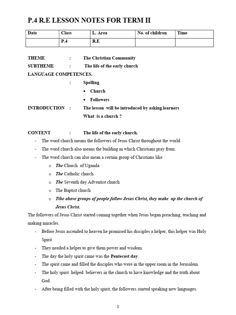 p.4 Re Lesson Notes Term II | PDF | Jesus | Prophets And Messengers In ...