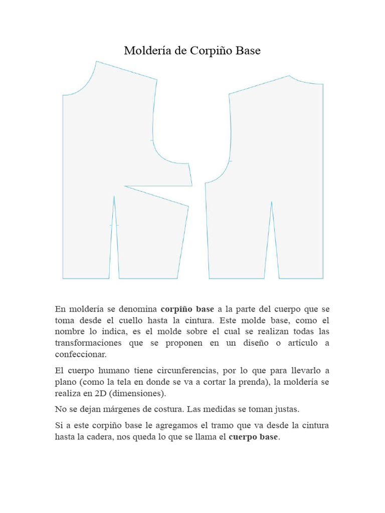 Moldería de Corpiño Base | PDF