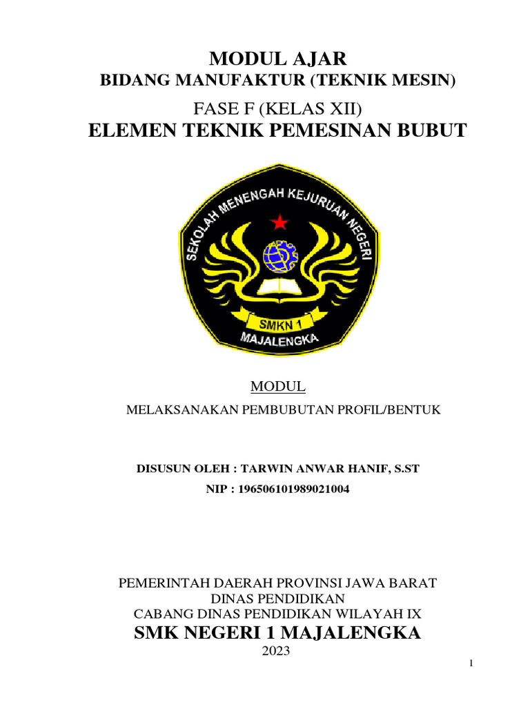 Modul Ajar - Bubut Bentuk | PDF