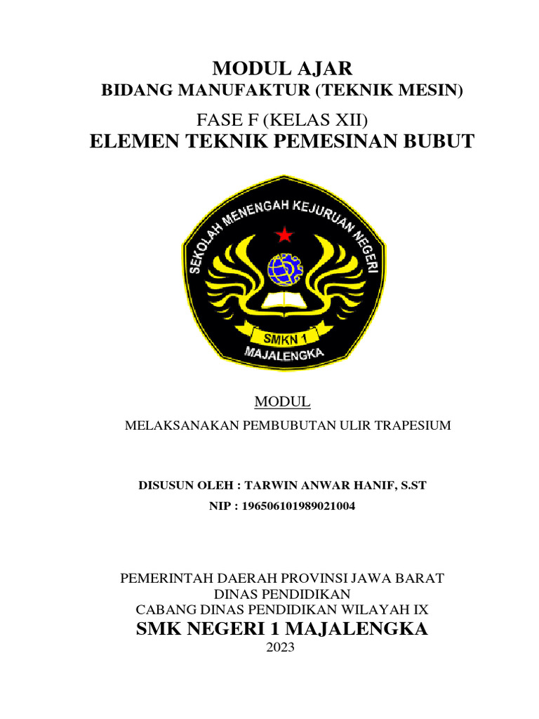 Modul Ajar -Bubut Ulir Trapesium | PDF