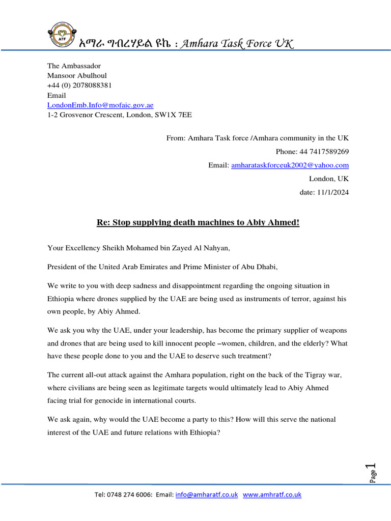 United Arab Emirate Letter | PDF | United Arab Emirates