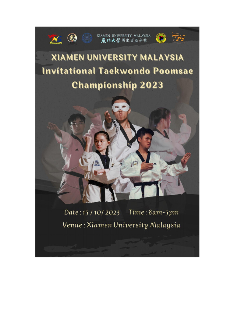 XMUM Invitational Poomsae Championship 2023 - V0 | PDF