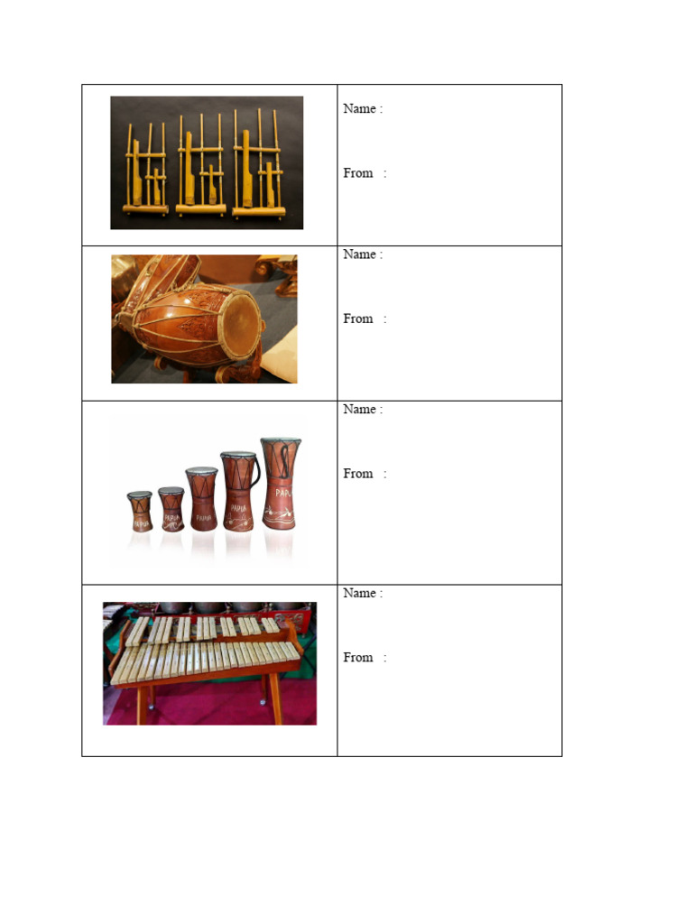 Traditional Instrument Worksheet | PDF | Language Arts & Discipline ...