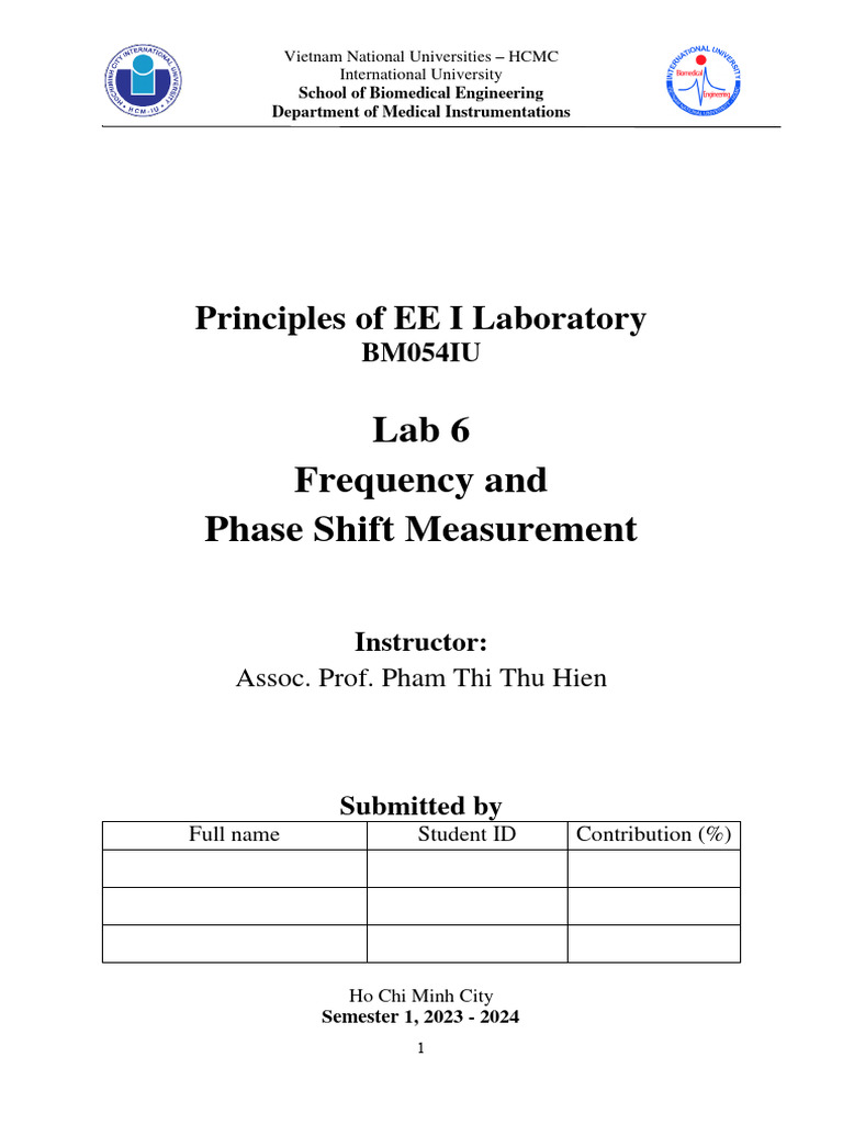 New Lab 6 - Lab Manual EE1 | PDF | Electrical Impedance | Electrical Network
