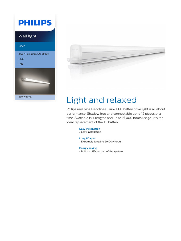 TrunkLinea 13W 6500K Wall Lamp LED | PDF | Lighting | Architectural Elements
