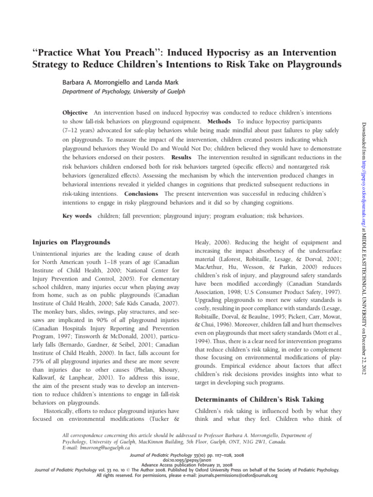 Hypocricy Ex - Reducing Risk Taking | PDF | Risk | Playground