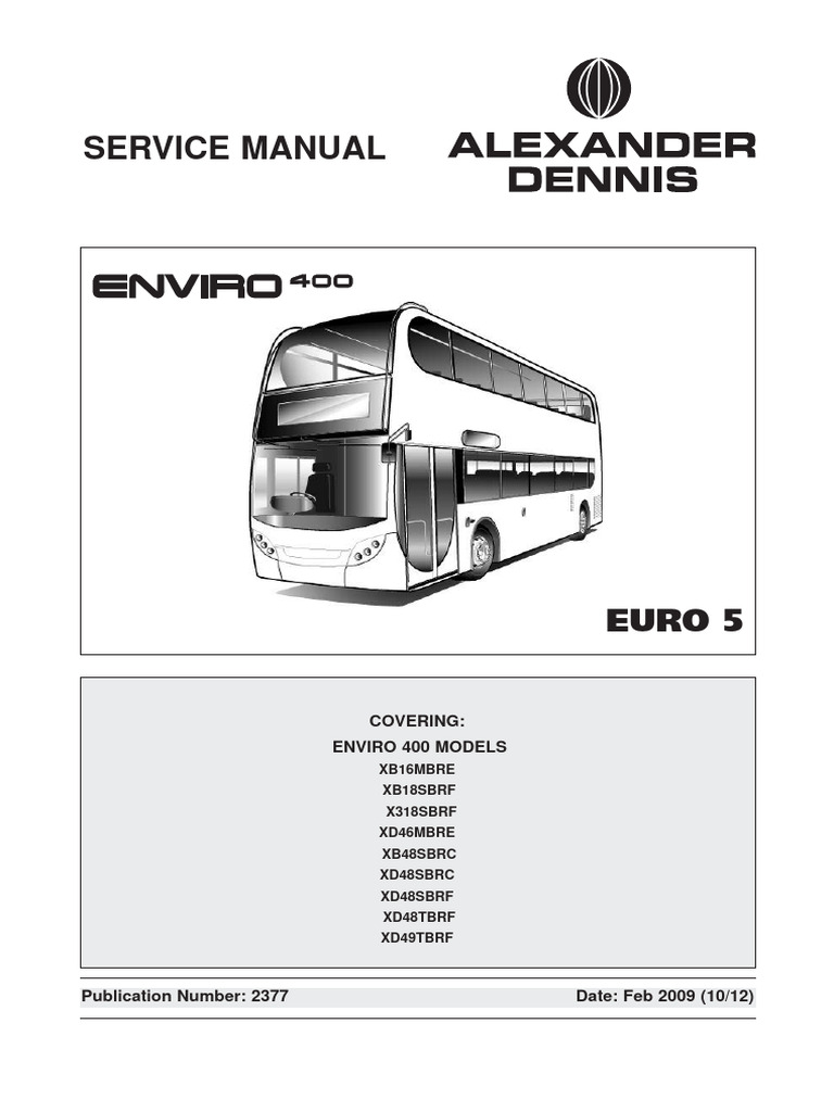 2377-Enviro-400-Euro-5-Service-Manual-17-05-11 5 | PDF | Exhaust Gas | Axle