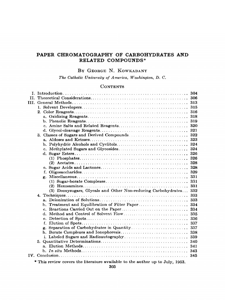 Paper Chromatography of Carbohydrates | Download Free PDF ...
