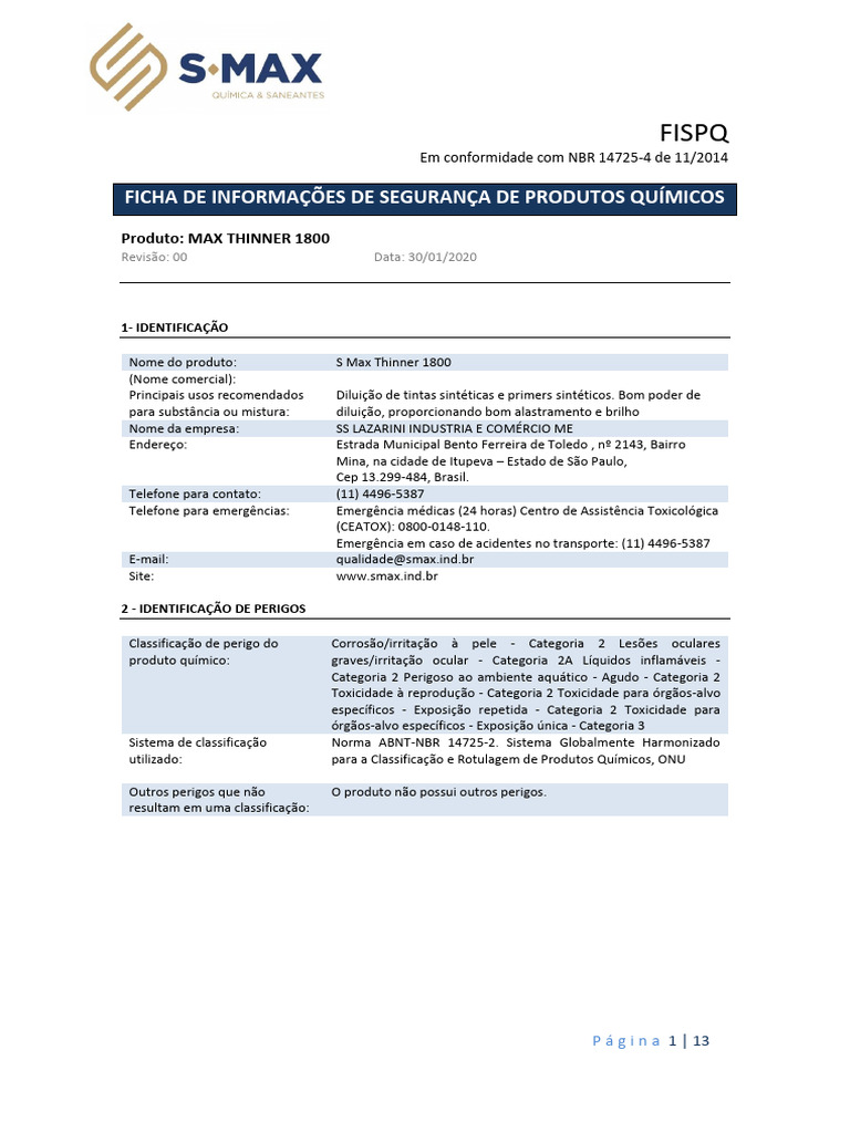 Fispq - Smax Thinner 1800 | PDF