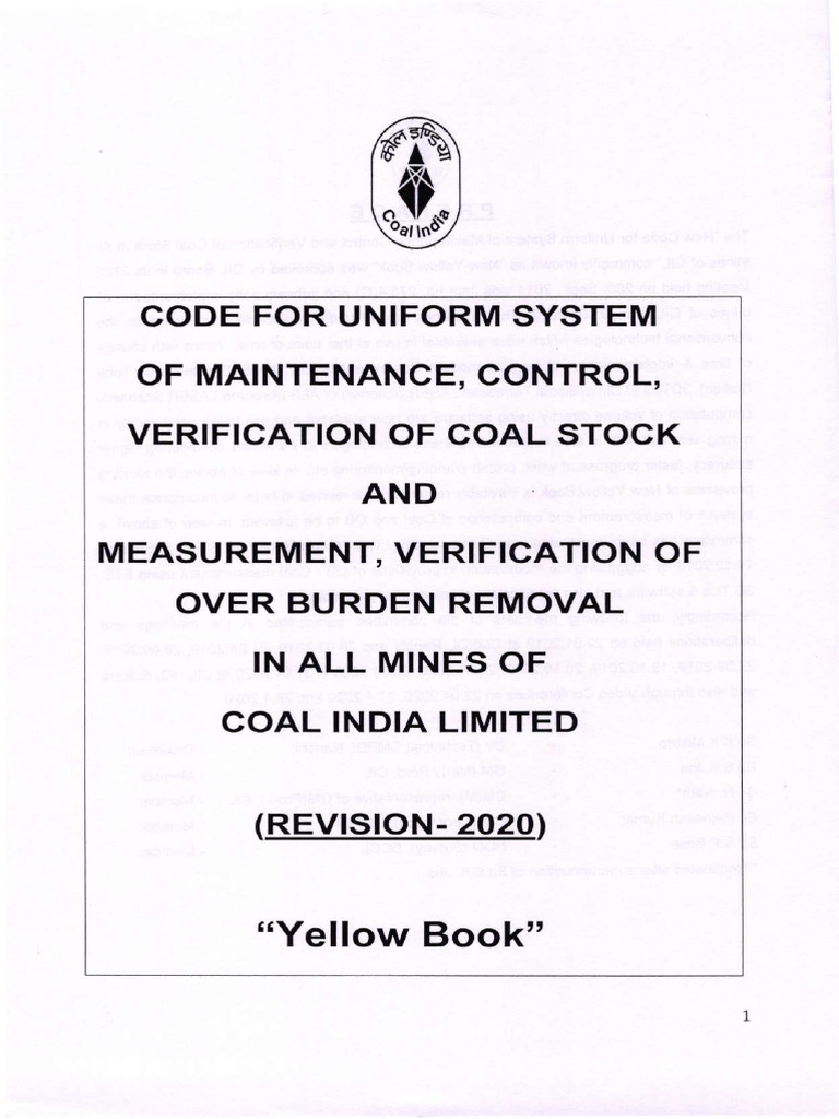 Approved Yellow Book 2020 - 28.08.2020 - Compressed | PDF | Coal Mining | Mining